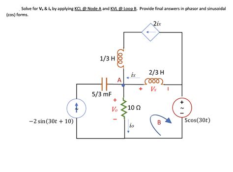Solved Solve For Vo And Ix By Applying Kcl Node A And Kvl