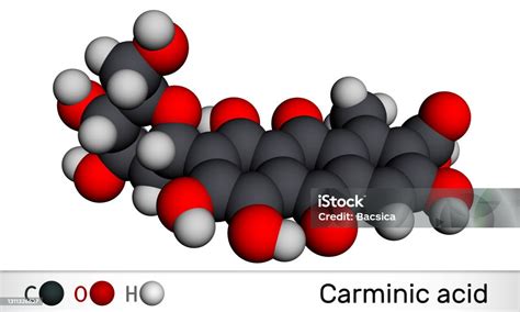 Carminic Acid Molecule It Is Сoloring Matter Red Glucosidal