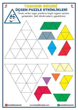 Üç Boyutlu Üçgen Puzzle Etkinlikleri Puzzle Üçgen Görsel sanatlar