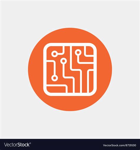 Circuit Board Sign Icon Technology Symbol Vector Image