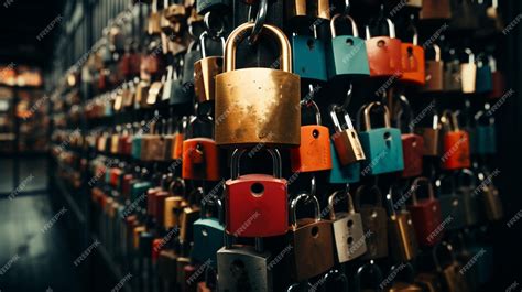 Premium Photo Many Padlocks Security Measures To Control Access