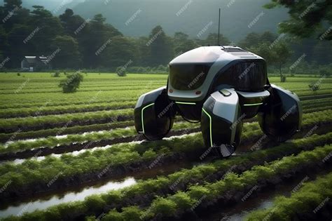Premium Photo Illustration Of Robotic Agriculture And Autonomous Car Operating In An
