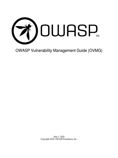 Owasp Vulnerability Management Guide Ovmg Pdf Vulnerability Computing Computer Network