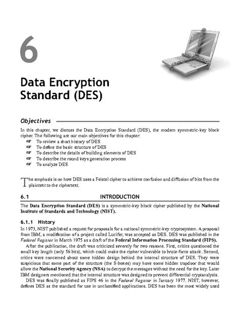 Des Algorithm Des Objectives In This Chapter We Discuss The Data