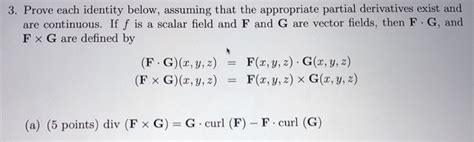solved 3 prove each identity below assuming that the