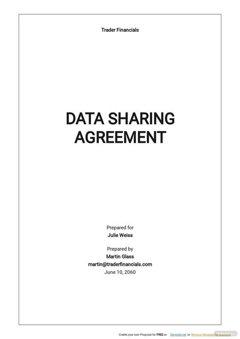 》printable Data Sharing Agreement Template