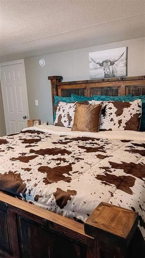 Cow Print Bedding Set Western Home Decor Western Bedroom Decor