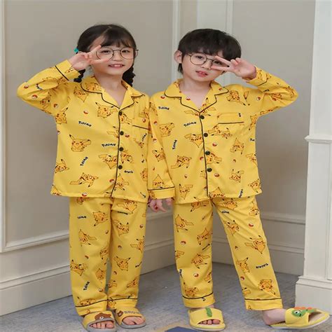 어린이용 포켓몬 잠옷 세트 겨울 코튼 잠옷 소년 잠옷 2 13 세 십대 옷파자마 세트 Aliexpress