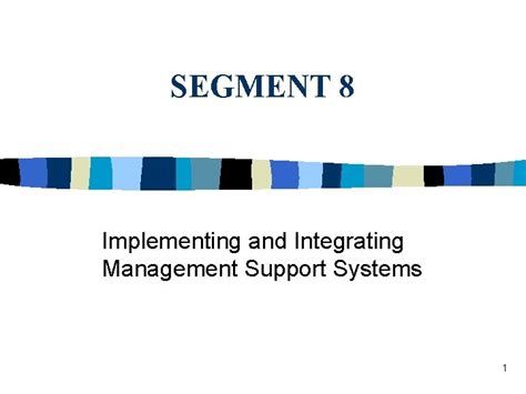 Segment 8 Implementing And Integrating Management Support Systems