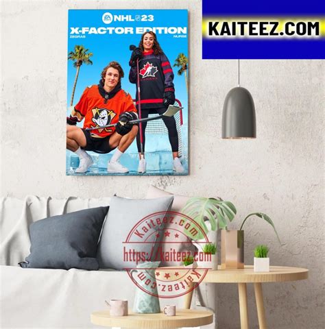 Nhl 23 Cover Athletes Trevor Zegras Vs Sarah Nurse Artdecor Poster