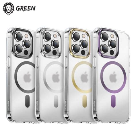 قاب مات گرین Iphone 14 Pro Max با قابلیت شارژ مگ سیف Green Lion Matte