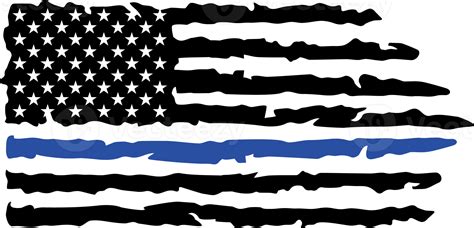 Thin Blue Line Flag Png Illustration 8513575 Png