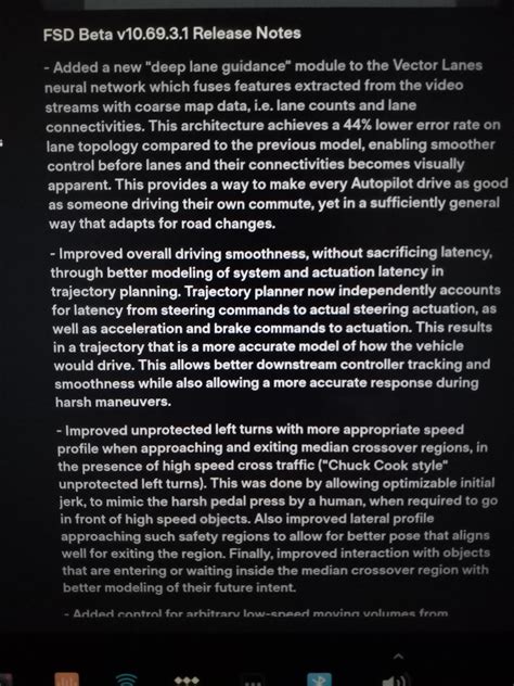 Seems Like I Got The Correct Release Notes Fsd Beta 106931 20223620 Official Tesla