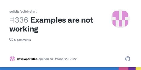 Examples Are Not Working Issue Solidjs Solid Start GitHub