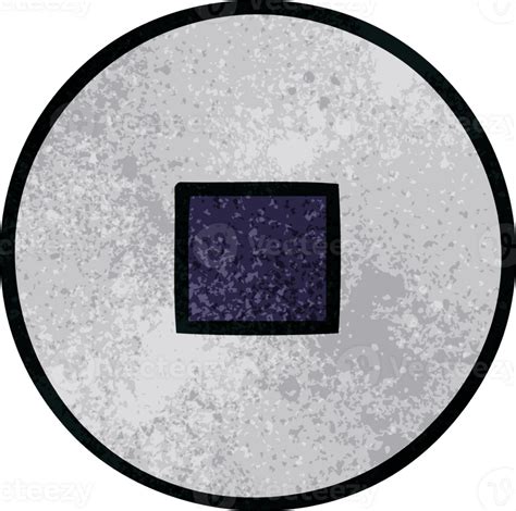 Retro Grunge Texture Cartoon Stop Button 43494262 Png
