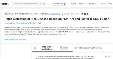 Rapid Detection Of Rice Disease Based On Fcm Km And Faster R Cnn Fusion