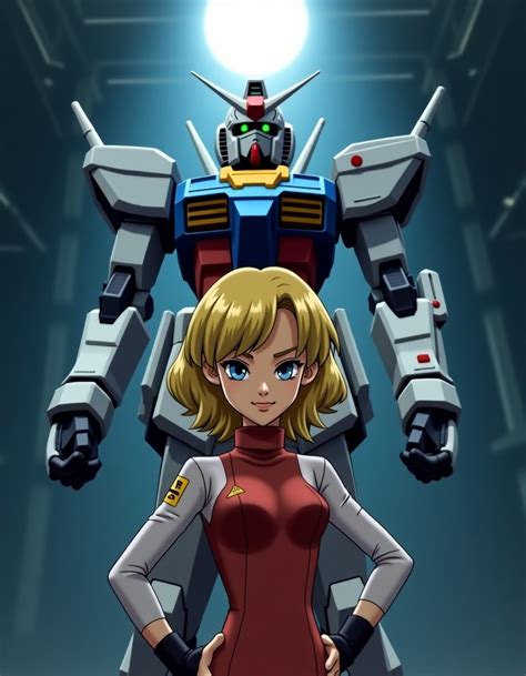 Blonde Gundam Pilot Pose In Dark Hangar Stable Diffusion Online