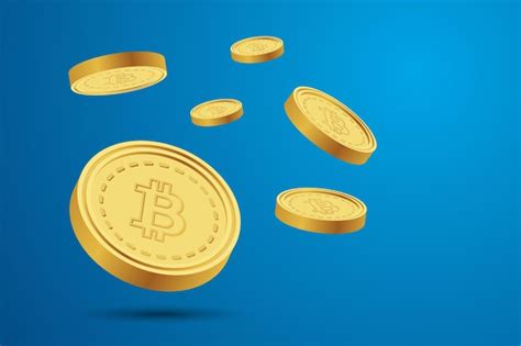파란색 배경에 Bitcoin 암호 화폐 개념 Blockchain 암호 화폐 디지털 화폐 교환 프리미엄 벡터