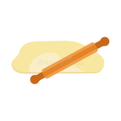 Rolling Pin Dough Vector Illustration Dough Kitchen Cooking Food Pin