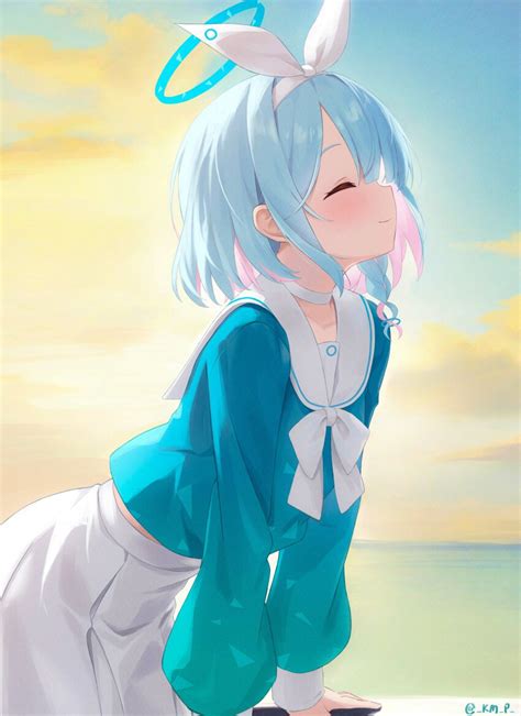 Kmp Kenma Pro Arona Blue Archive Blue Archive Absurdres Highres 1girl Blue Hair Blue