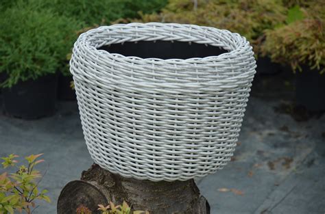 ᐉ Кашпо для растений из искусственного ротанга 16 л Белая береза 11717416 • Купить в Киеве
