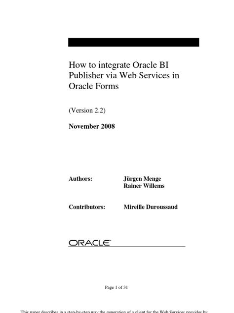 Integrating Oracle Bi Publisher Reports Into Oracle Forms Applications