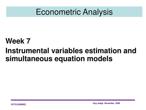 PPT Econometric Analysis PowerPoint Presentation Free Download ID 1806802