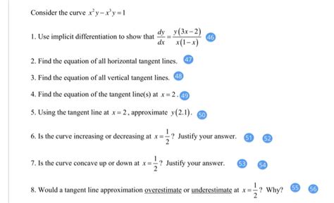 Solved Consider The Curve Xy X Y 1 SX 2 1 Use Implicit Chegg Com