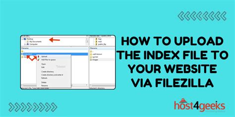 How To Upload The Index File To Your Website Via FileZilla Host4Geeks LLC
