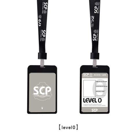 Scp Id Badge Holder Level 0 To 5 Access Scp Foundation Id Badge Card