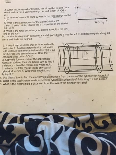 Solved Insulating Rod And Cylindrical Shell Physics Chegg