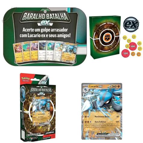 Pokémon™ Baralho Batalha Ex Lucario Deck Cartas Copag Bebrands Oficial