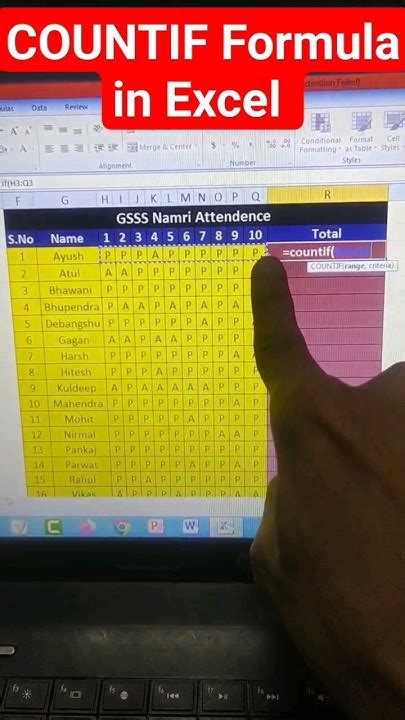 countif formula in excel shorts excel countif youtube