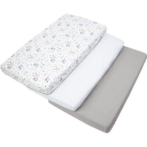 3pcs Ensemble Drap Housse Pour Un Lit Bébé 60x120 Cm 100 Coton Literie