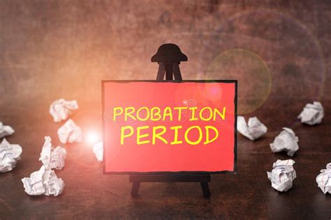 Writing Displaying Text Probation Period Word Written On Focused And