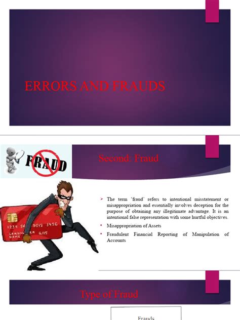 Lecture 3 B Errors And Frauds Pdf Fraud Business