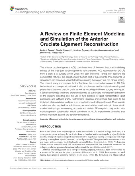 Pdf A Review On Finite Element Modeling And Simulation Of The