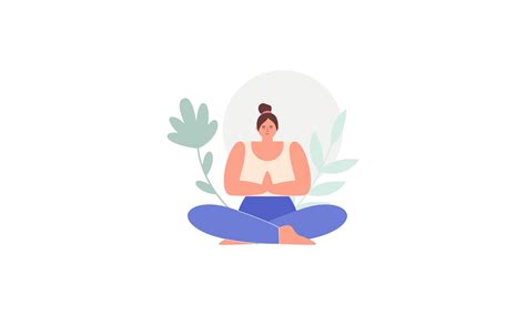 Tranquil Woman Meditating Outdoor Vector Isolated Illustration 29851652
