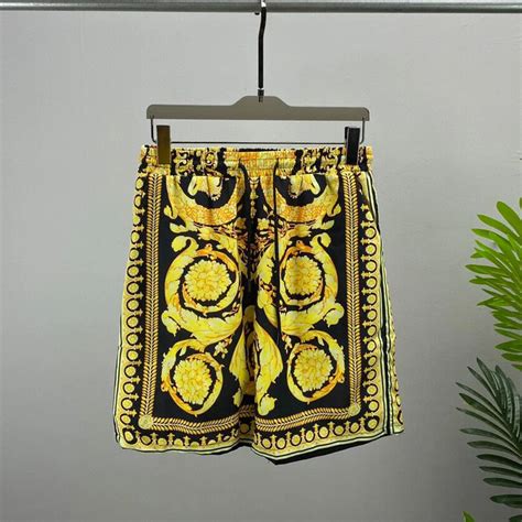 남성용 짧은 포켓 수영 트렁크 금색 프린트 빠른 건조 해변 반바지 수영복 수영복 신제품 Aliexpress