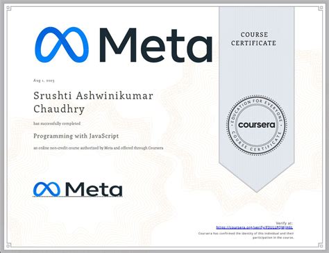 Completed Programming With Javascript Course Srushti Chaudhry Posted