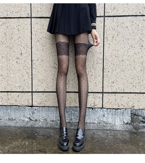 大腿蕾丝菱格连裤袜子薄款提花黑丝袜女性感网红ins潮黑色打底袜 阿里巴巴