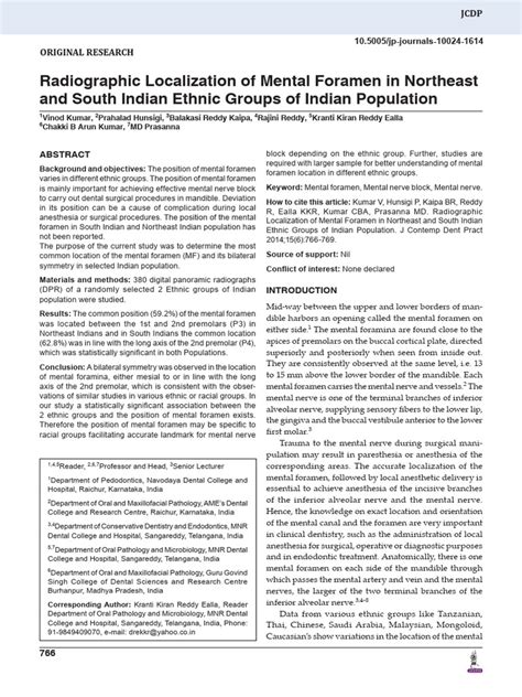 Radiographic Mental Foramen Download Free Pdf Dentistry Dentistry