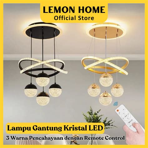 Jual Lemon Home Garansi 1 Tahun Lampu Gantung Minimalis Kristal Lampu Hias Gantung Ruang Tamu