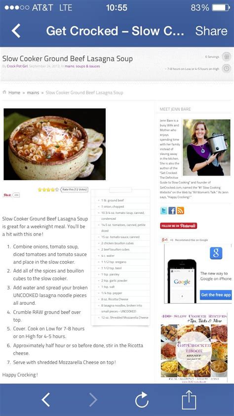 Slow Cooker Ground Beef Lasagna Soup Recipes Lasagna Soup Crockpot