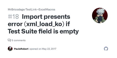 Import Presents Error Xmlloadko If Test Suite Field Is Empty