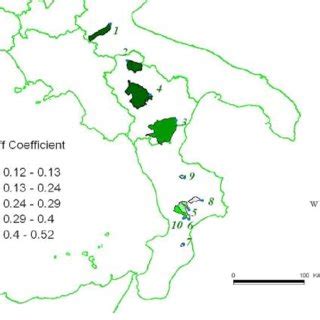Map Of Mean Runoff Coefficient C For The Investigated Basins Download Scientific Diagram