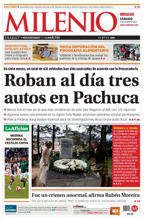 Periódico Milenio de Pachuca México Periódicos de México Edición de