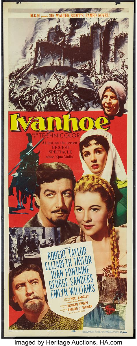 Ivanhoe Mgm 1952 Insert 14 X 36 Adventure Movie Lot
