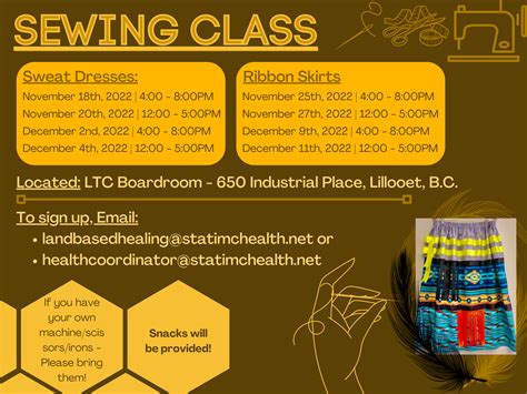 Sewing Class Ribbon Skirts Lillooet Tribal Council