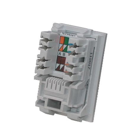 Excel Cat6 Unshielded Rj45 Outlet Module Low Profile Lj6c Punch Down White Twenty Four Pack